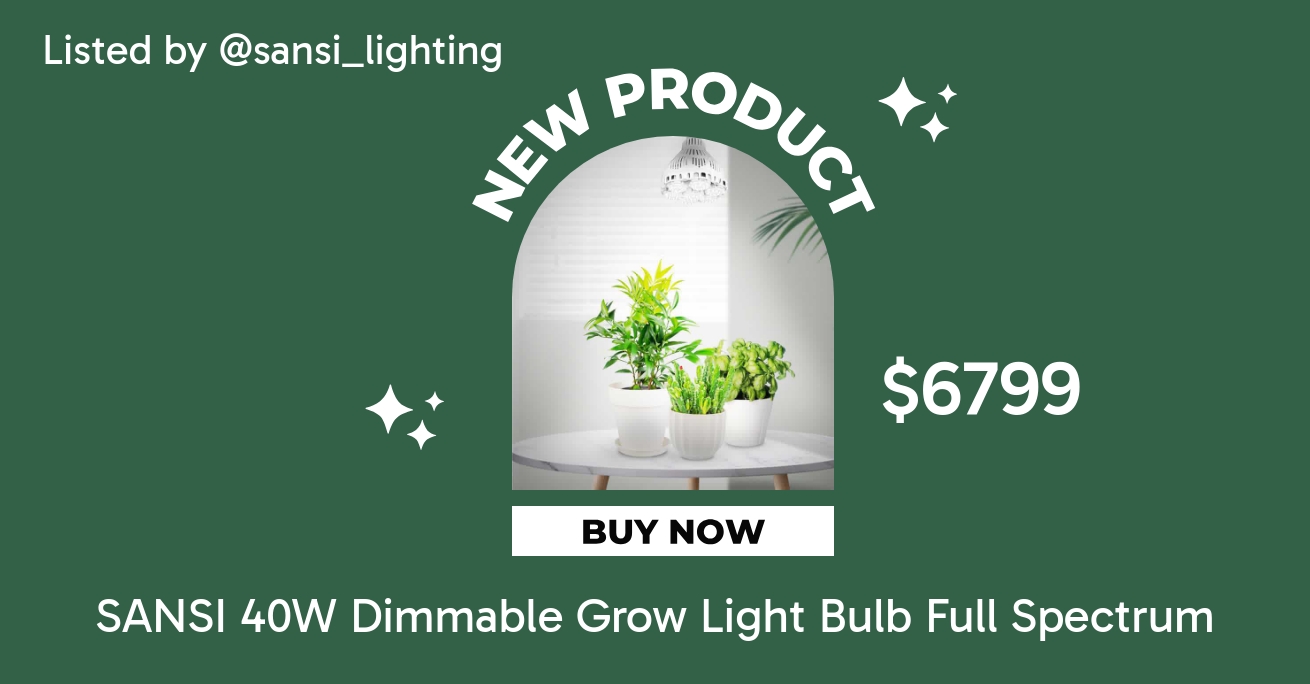 Smart Grow Light Dimmable Grow Light Bulb, Full Spectrum With Remote ...